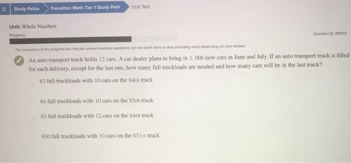 Solved Study Paths Transition Math Tier 1 Study Path Unit | Chegg.com