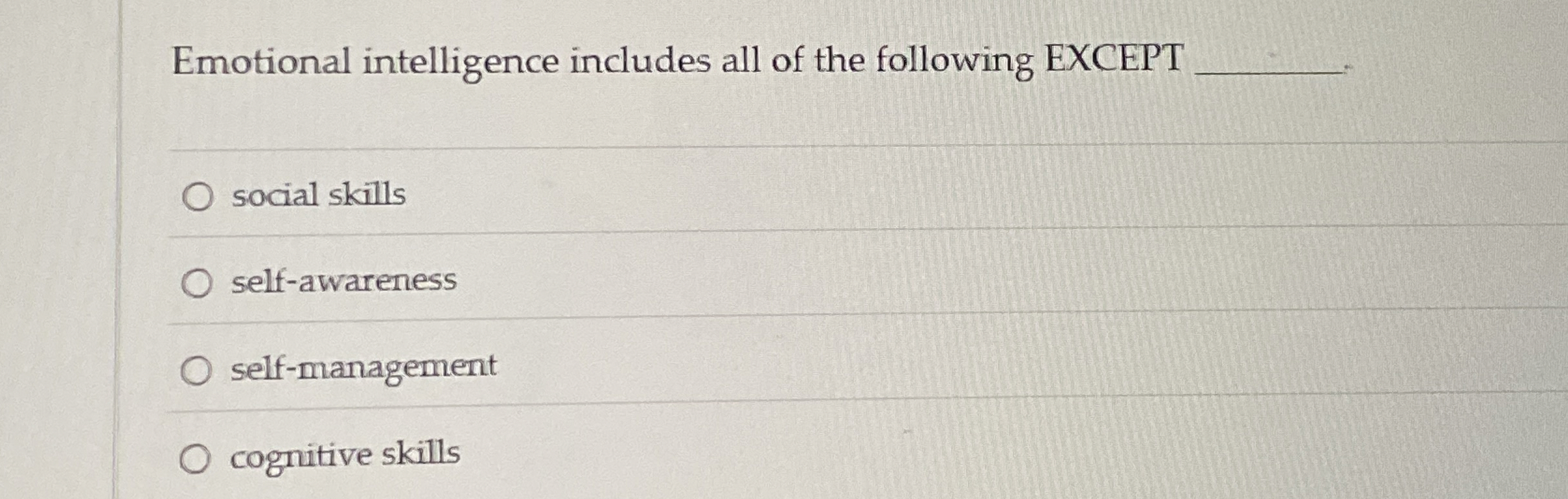 Solved Emotional intelligence includes all of the following | Chegg.com