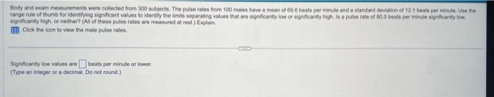 Solved range nie of thunb for idemtifing significant values | Chegg.com