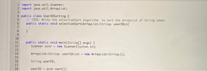 Solved 8.7 LAB: Sorting user IDs / Selection Sort Given a | Chegg.com Solved 8.7 LAB: Sorting user IDs / Selection Sort Given a | Chegg.com