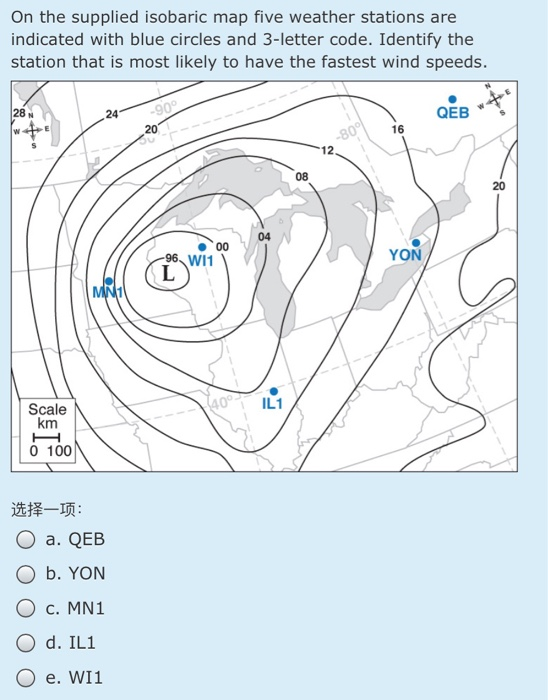 Solved On the supplied isobaric map five weather stations | Chegg.com