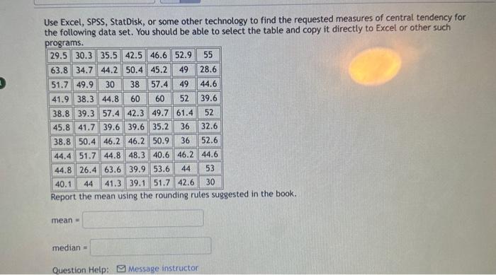 Solved Use Excel, SPSS, StatDisk, or some other technology | Chegg.com
