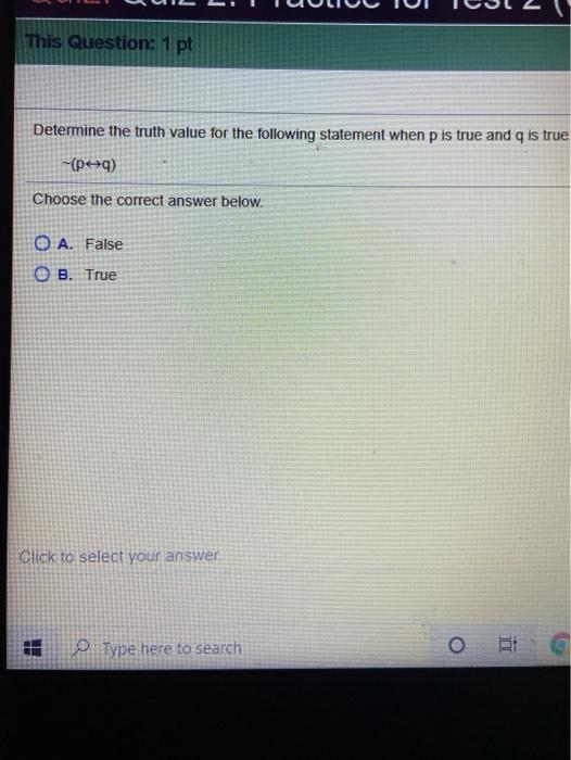 Solved Determine the truth value for the following statement | Chegg.com