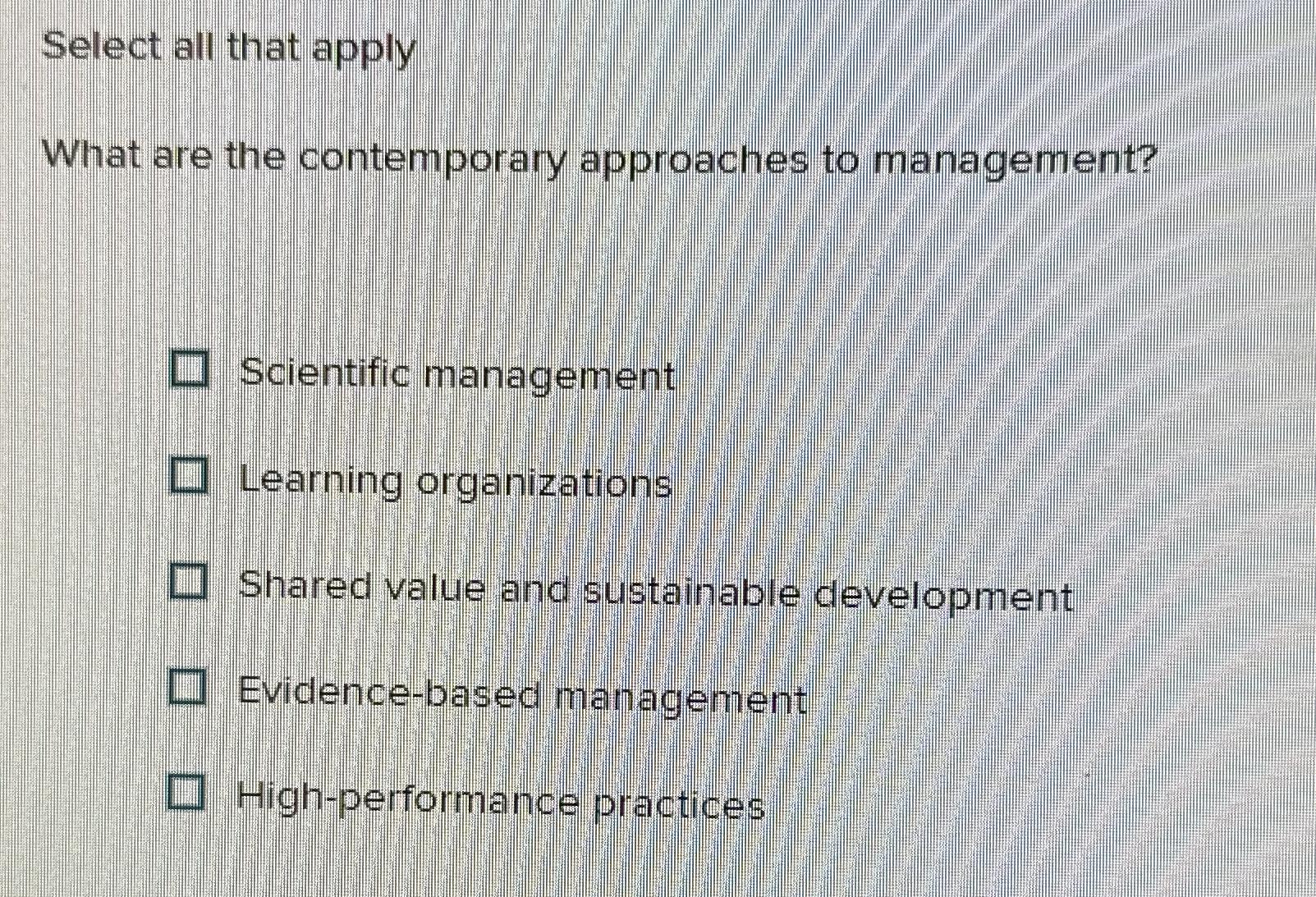 Solved Select all that applyWhat are the contemporary | Chegg.com