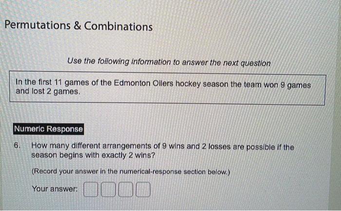 Solved Permutations & Combinations Use the following | Chegg.com