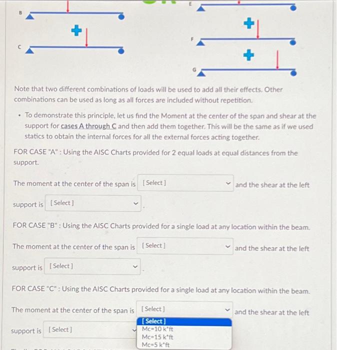 Solved Note that two different combinations of loads will be | Chegg.com