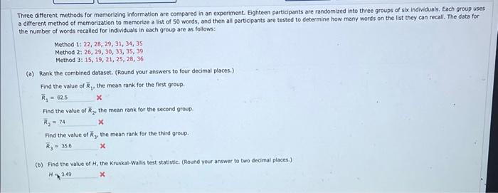 Solved Three different methods for memorizing information | Chegg.com