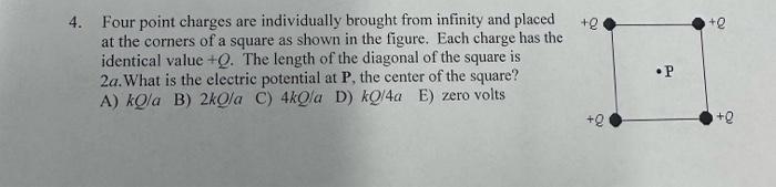 Solved 4. Four point charges are individually brought from | Chegg.com