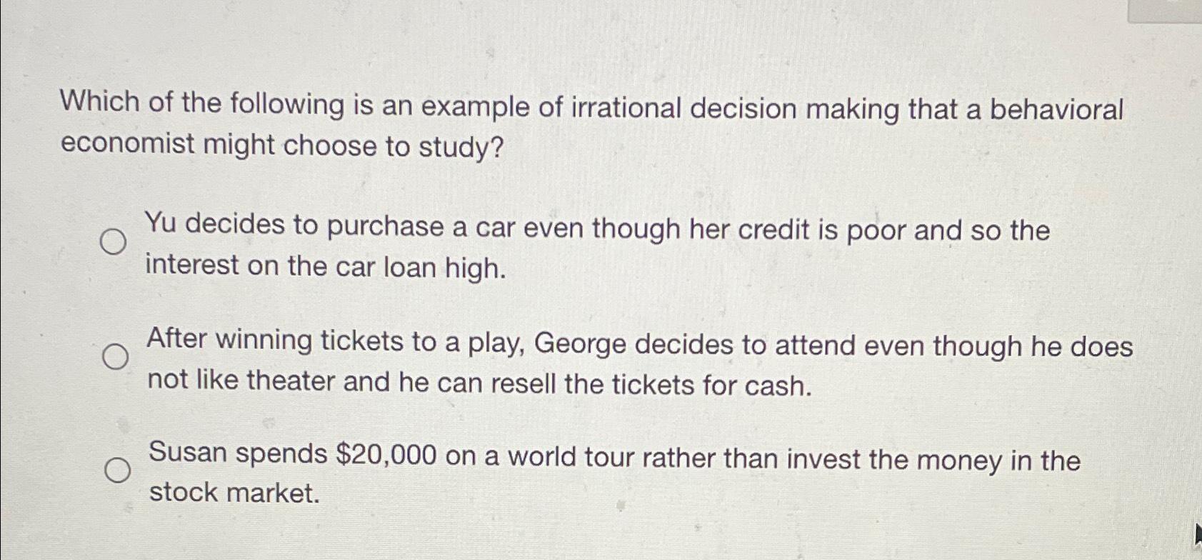 Solved Which of the following is an example of irrational | Chegg.com