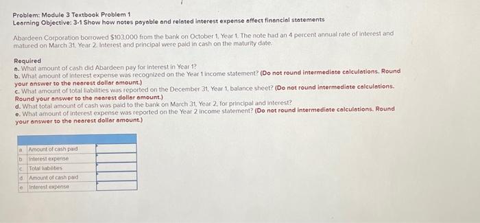 Solved Problem: Module 3 Textbook Problem 1 Leorning | Chegg.com