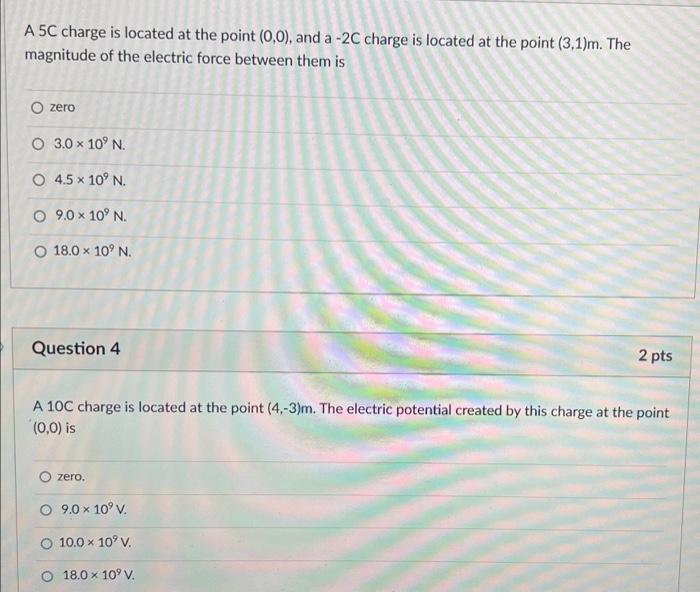 Solved A 5C charge is located at the point (0,0), and a −2C | Chegg.com