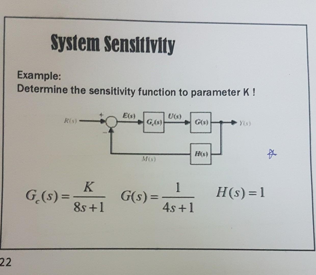 Solved System Sensitivity Example: Determine the sensitivity | Chegg.com