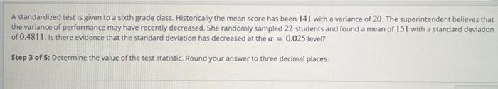 Solved A standardized test is given to a sixth grade class. | Chegg.com