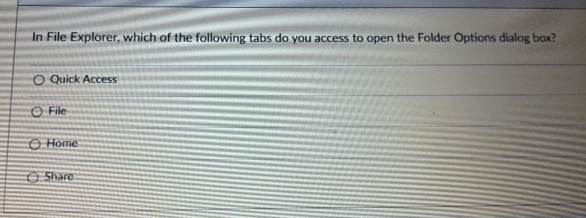 Solved In File Explorer, which of the following tabs do you | Chegg.com