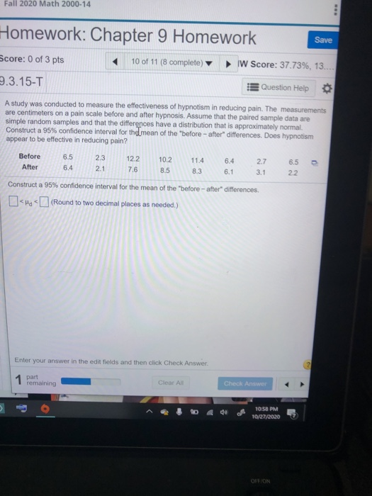 Solved Fall 2020 Math 2000-14 Save Homework: Chapter 9 | Chegg.com Solved Fall 2020 Math 2000-14 Save Homework: Chapter 9 | Chegg.com