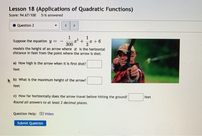 Solved Lesson 18 (Applications of Quadratic Functions) | Chegg.com