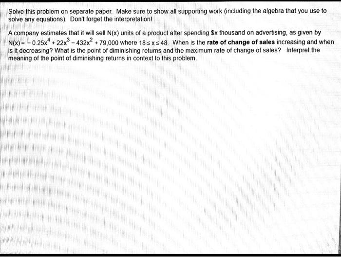 Solved Solve this problem on separate paper. Make sure to | Chegg.com