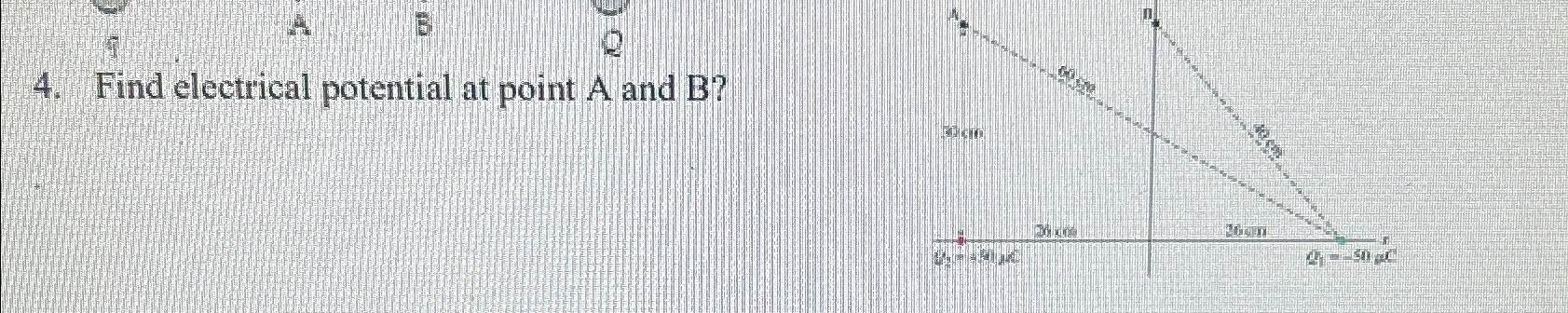 Find electrical potential at point A and B? | Chegg.com