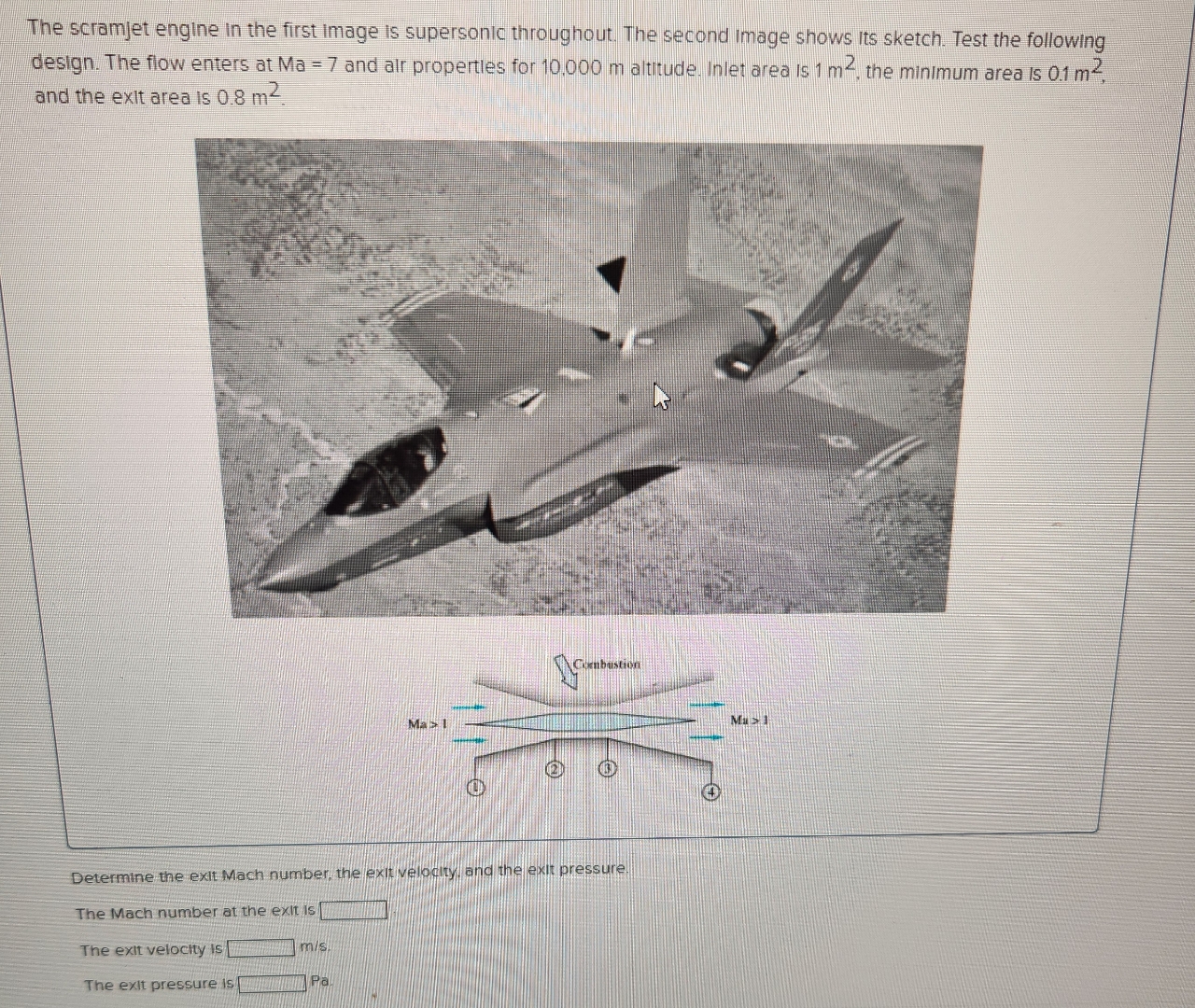 The scramjet engine in the first image is supersonic | Chegg.com