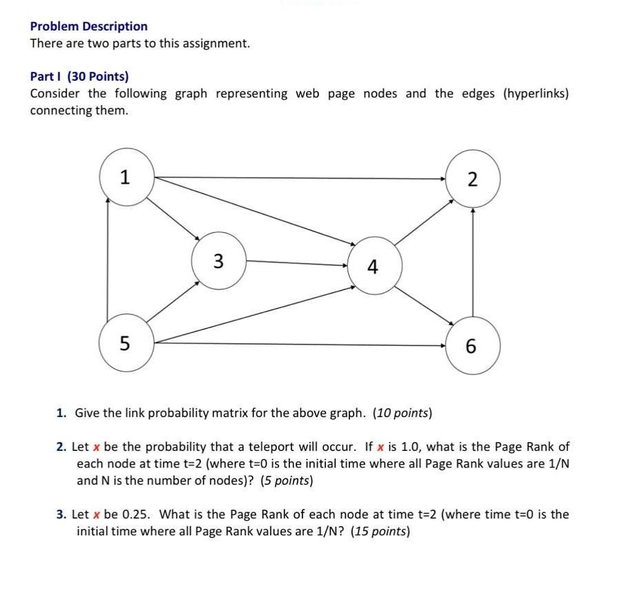 Solved Problem Description There are two parts to this | Chegg.com