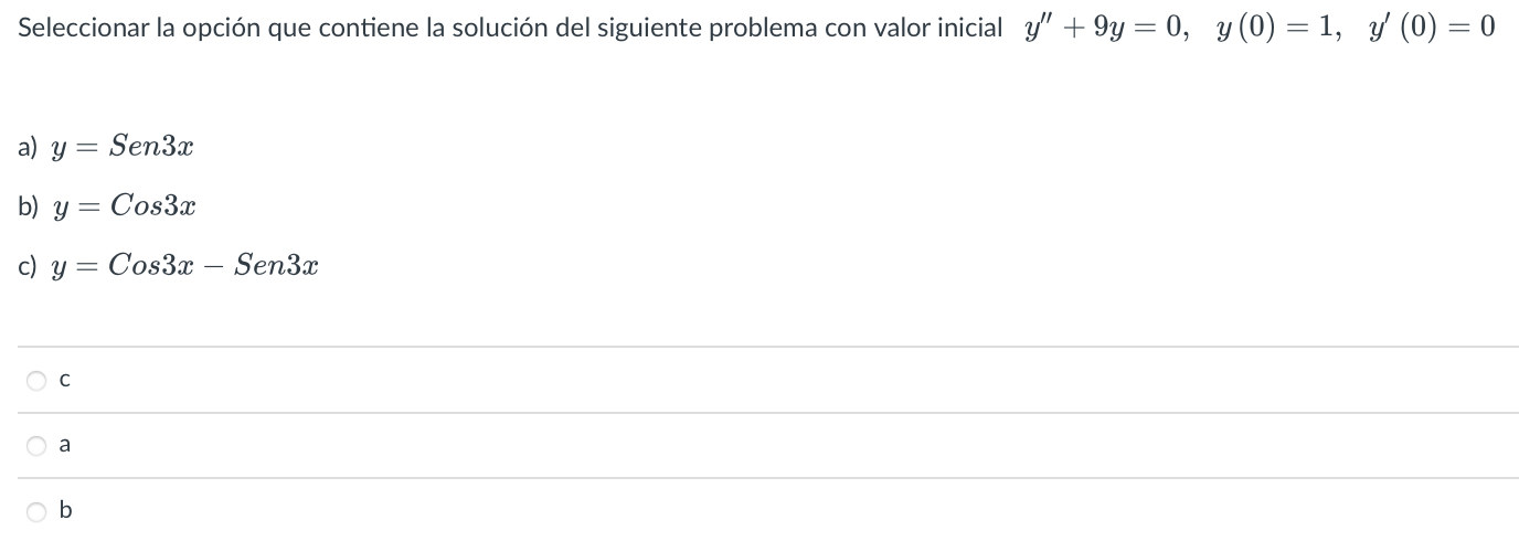Solved Seleccionar la opción que contiene la solución del | Chegg.com