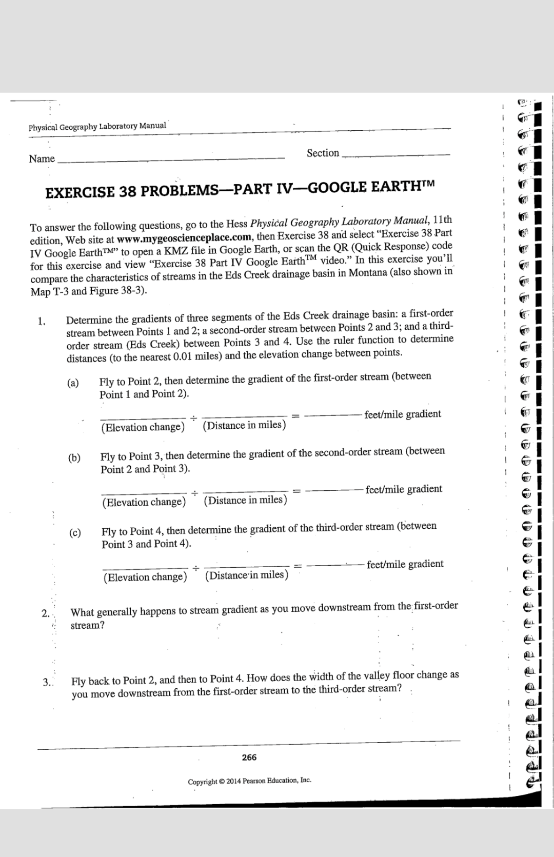 EXERCISE 38 PROBLEMS-PART IV-GOOGLE EARTH TM To | Chegg.com