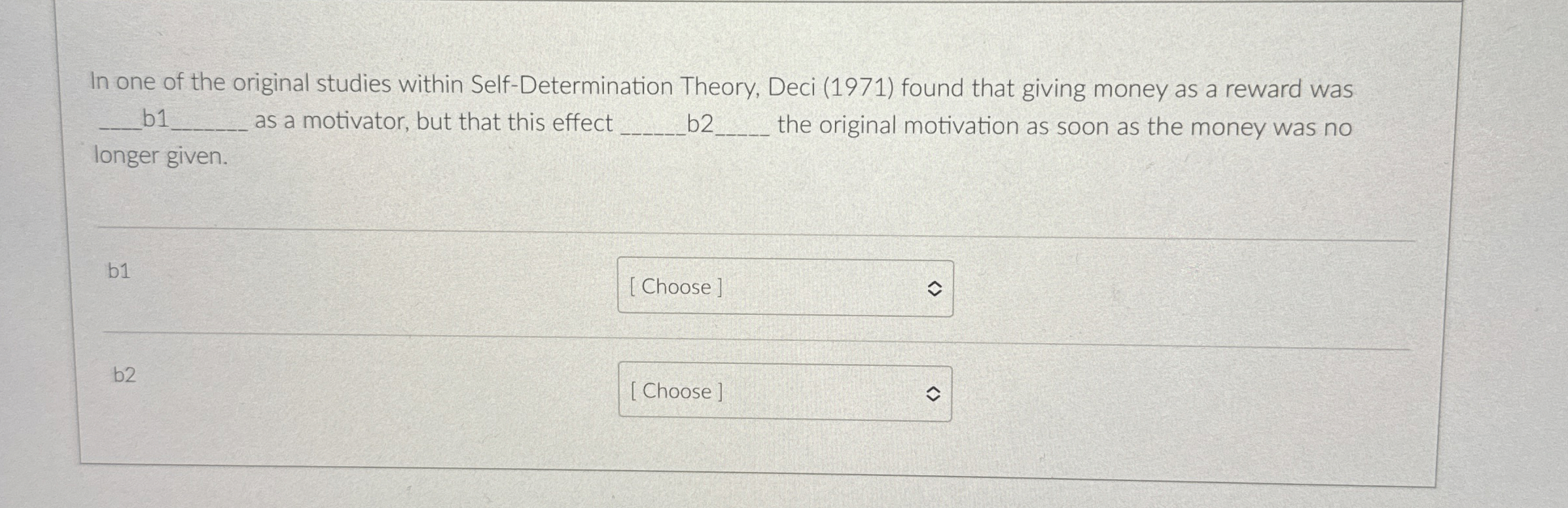 Solved In one of the original studies within | Chegg.com