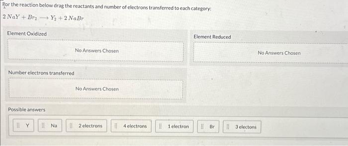 Solved For the reaction below drag the reactants and number | Chegg.com