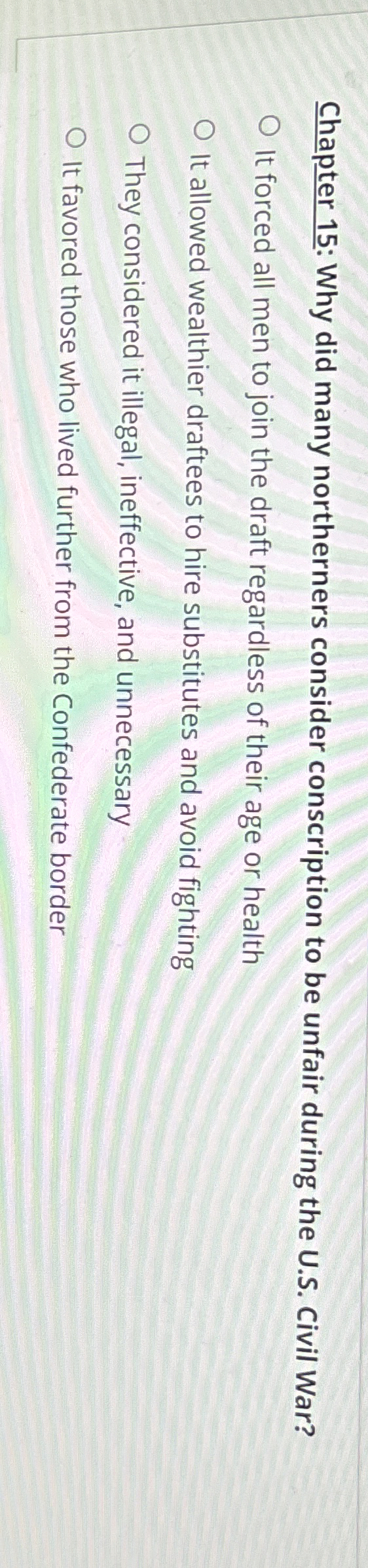 Solved Chapter 15: Why did many northerners consider | Chegg.com