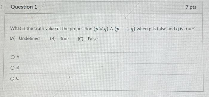 Solved What is the truth value of the proposition | Chegg.com