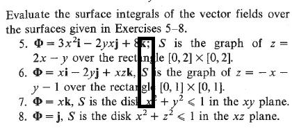 Evaluate the surface integrals of the vector fields | Chegg.com