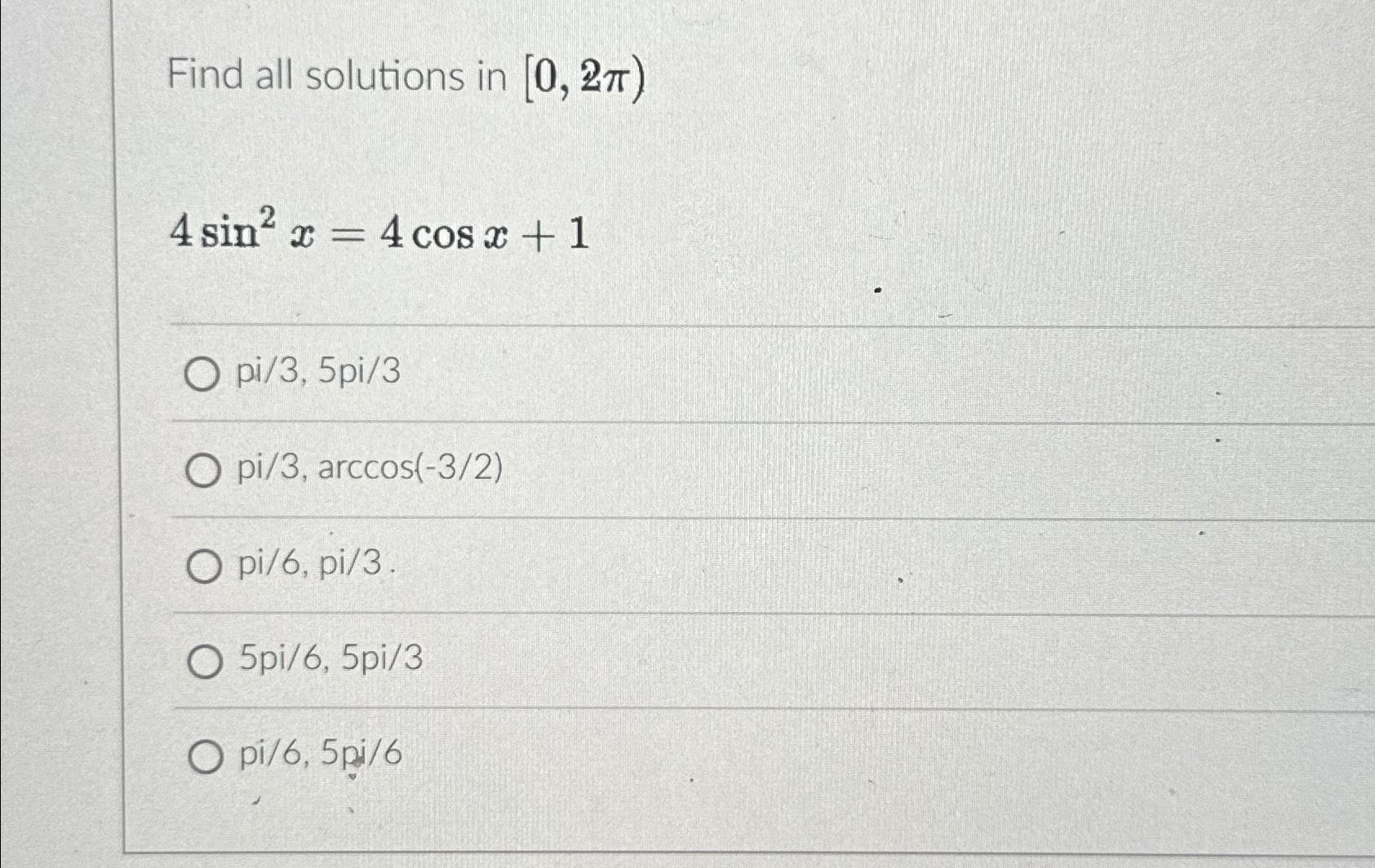 Solved Find all solutions in | Chegg.com