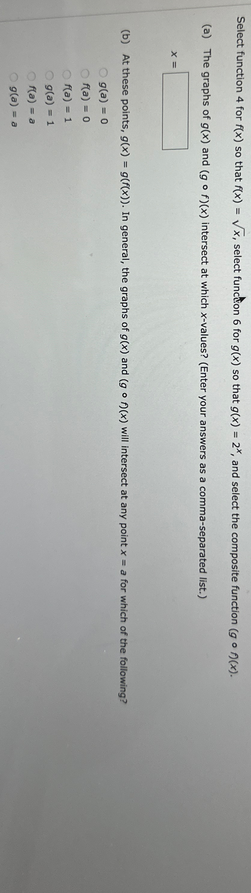 Solved Select Function 4 ﻿for Fx ﻿so That Fxx2 ﻿select 