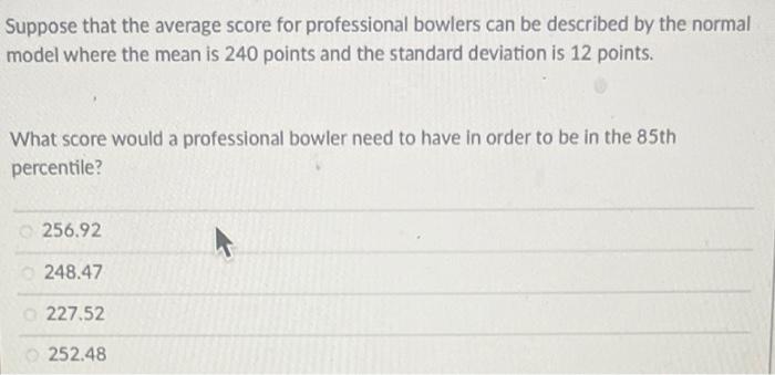 Solved Suppose that the average score for professional | Chegg.com