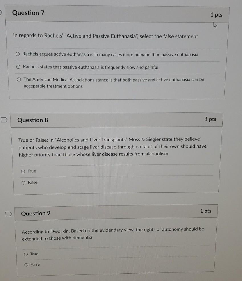 Solved Question 1 1 pts True or false: Joseph Collins | Chegg.com