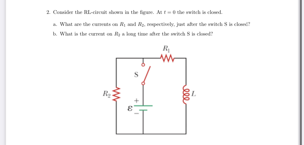 Solved Consider the RL-circuit shown in the figure. At t=0 | Chegg.com