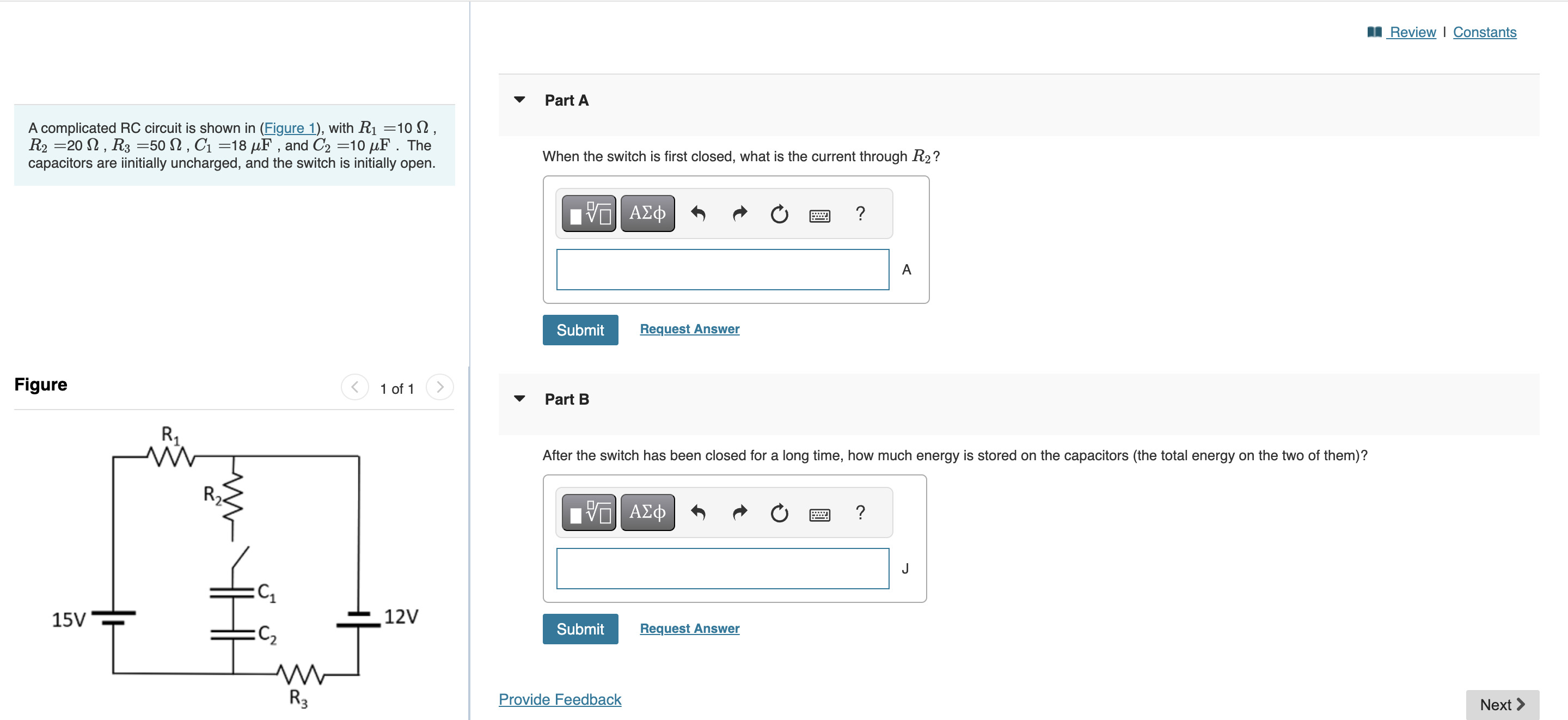 Solved The capacitors are initially uncharged, and the | Chegg.com