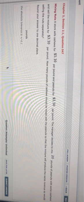 Solved ent FULL SCREEN PRINTER VERSION BACK NEX Chapter 2, | Chegg.com