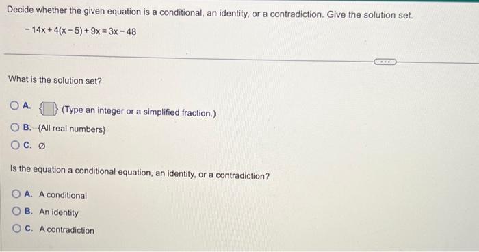 Solved Decide whether the given equation is a conditional, | Chegg.com
