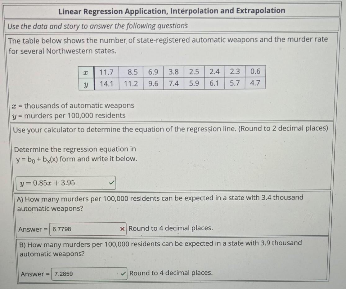 Solved Linear Regression Application, Interpolation and | Chegg.com