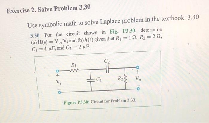 Solved Use symbolic math to solve Laplace problem in the | Chegg.com