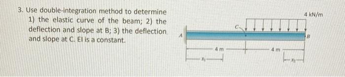 Solved 3. Use double-integration method to determine 1) the | Chegg.com
