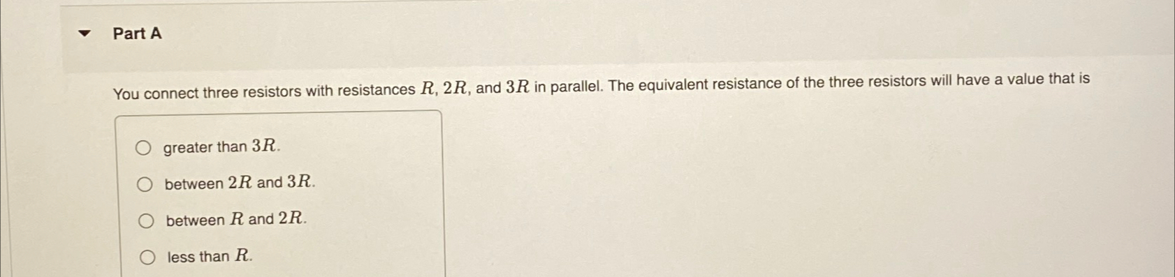 Solved Part A\\nYou connect three resistors with resistances | Chegg.com