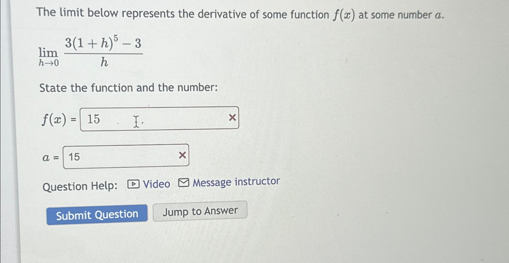 Solved The limit below represents the derivative of some | Chegg.com