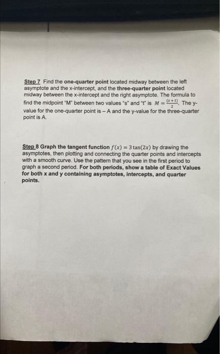 Solved 3. Sketch 2 periods of the function f(x)=3tan(2x) by | Chegg.com