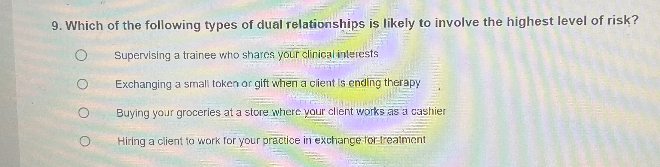 Solved Which of the following types of dual relationships is | Chegg.com