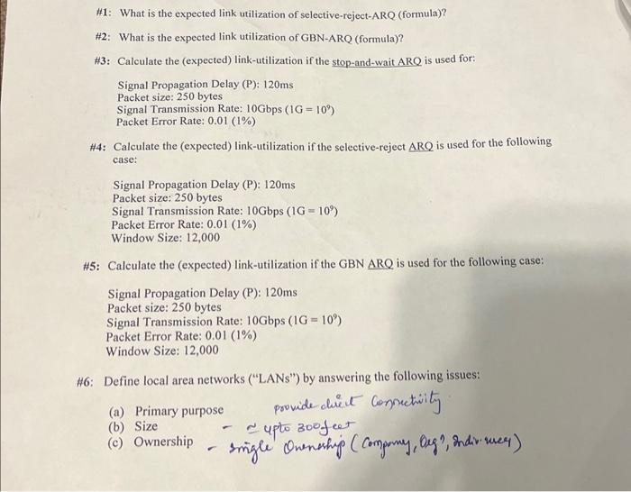 Solved #1: What is the expected link utilization of | Chegg.com