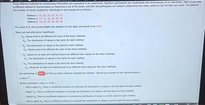 Solved Three different methods for memorizing information | Chegg.com
