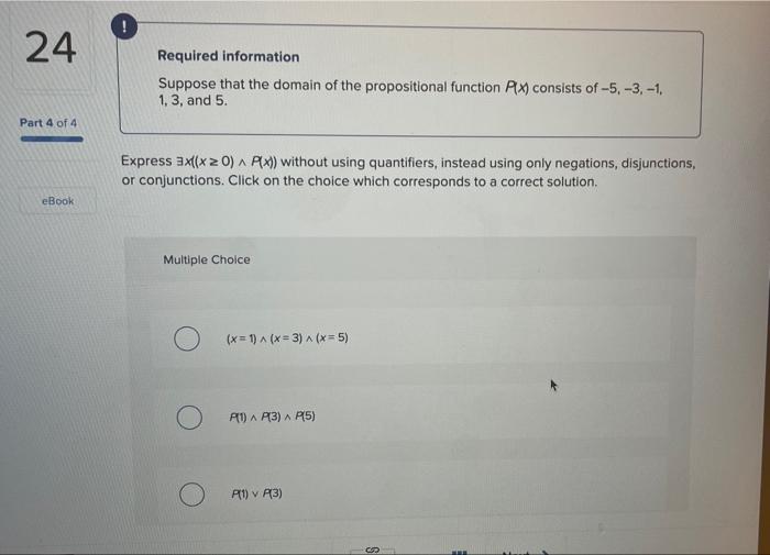 Solved 24 Required information Suppose that the domain of | Chegg.com