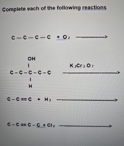 Solved Complete each of the following | Chegg.com